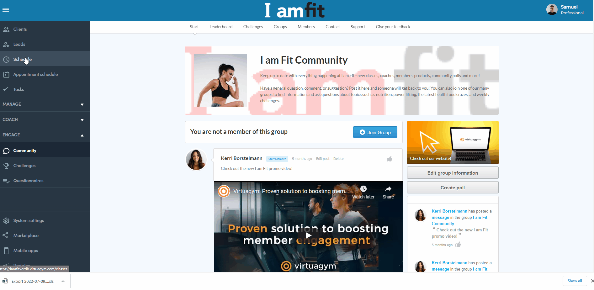 Schedule - How to make an export
